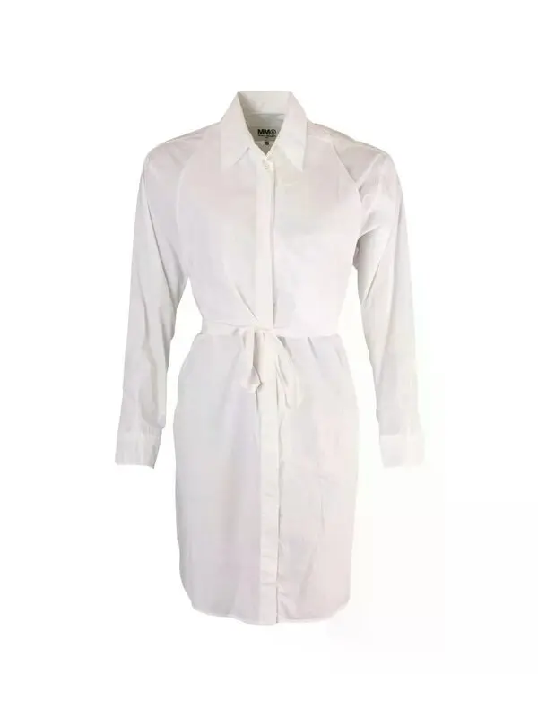 MAISON MARGIELA Long-sleeved Midi Shirt Dress - White