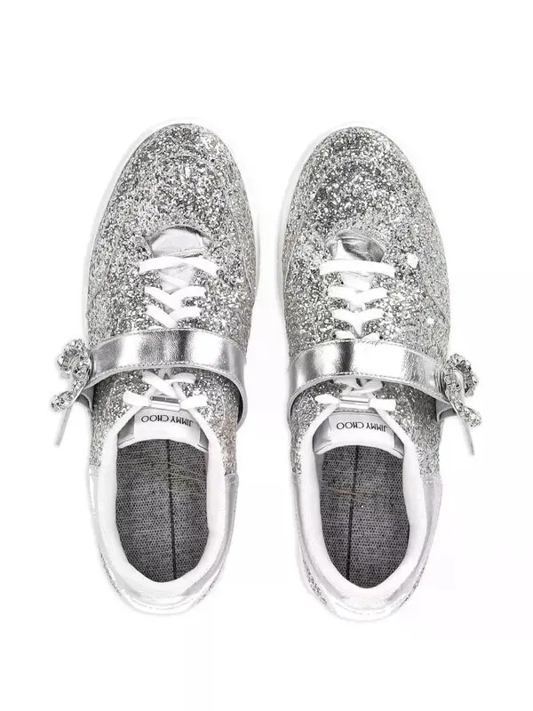 JIMMY CHOO Glitter Buckle Sneakers