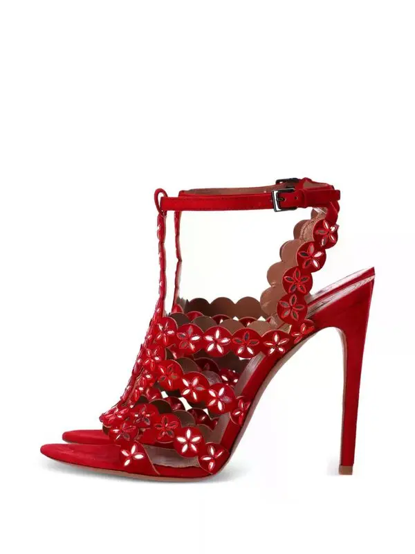 Alaïa Mirror-embellished Suede Sandals