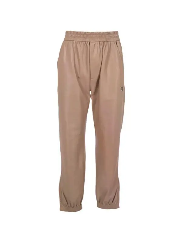 Nanushka Elastic-waist Logo Trousers - Neutrals