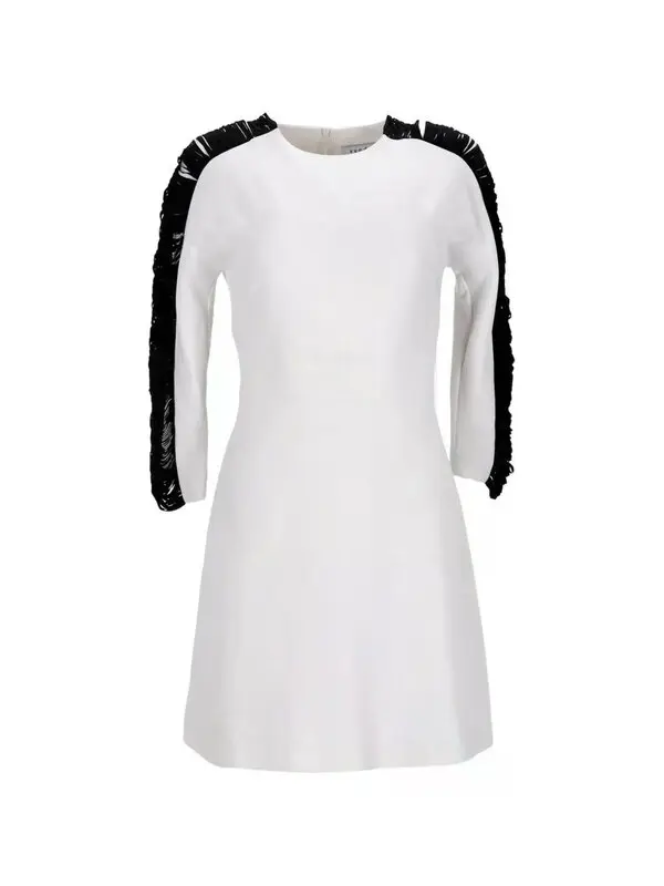 Sandro Fringe Sleeve Dress - White