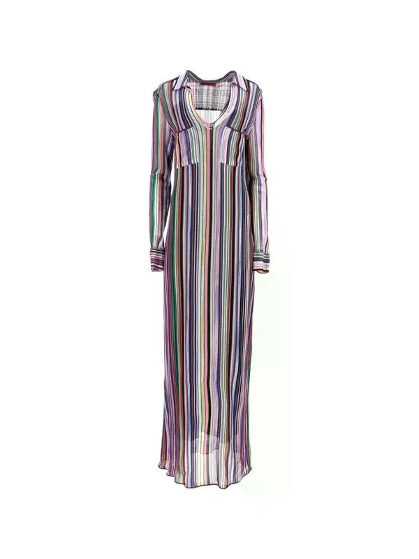 Missoni Knitted Stripe Maxi Dress - Black