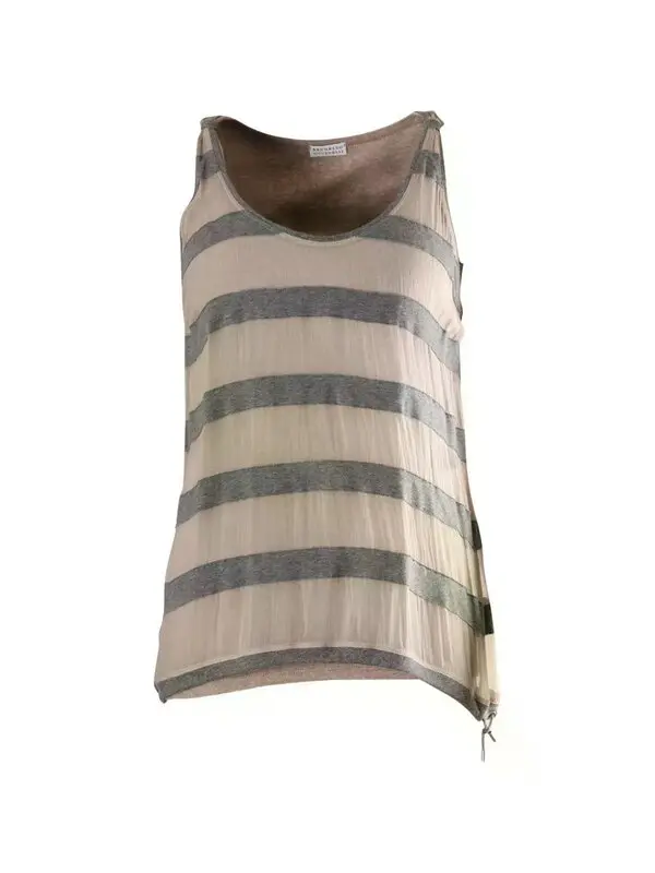 Brunello Cucinelli Striped Sleeveless Top