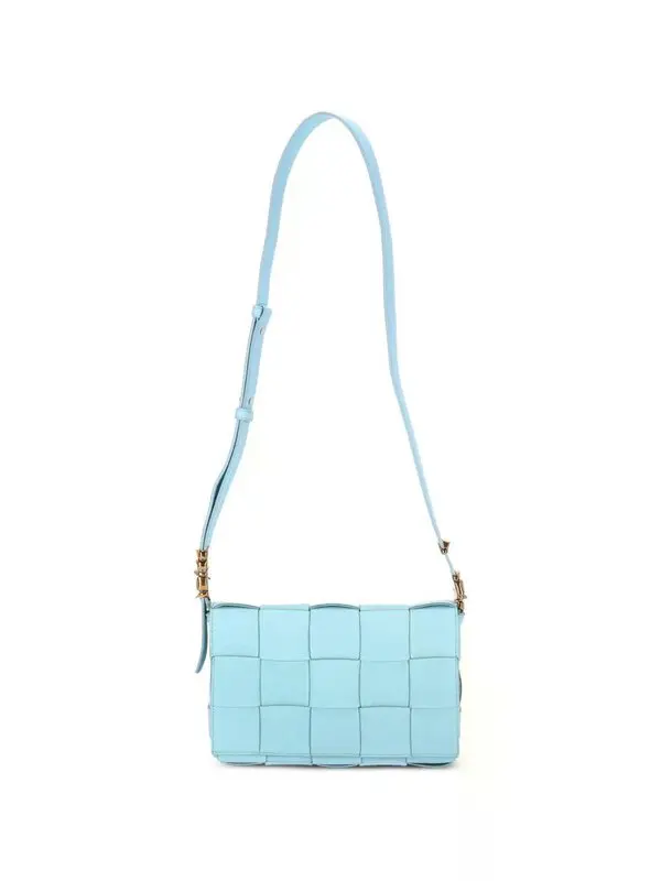Bottega Veneta Cassette Leather Cross Body Bag - Blue