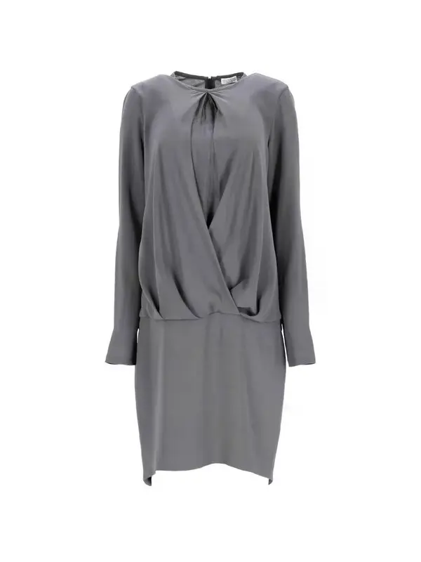 Brunello Cucinelli Draped Mini Dress - Grey