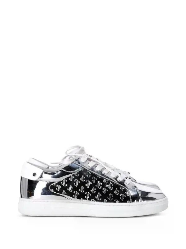 JIMMY CHOO Leather Monogram Sneakers