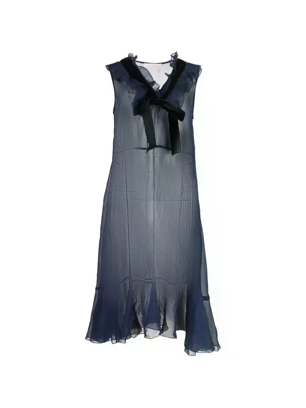 See By Chloé Vintage Ruffled Chiffon Dress - Blue