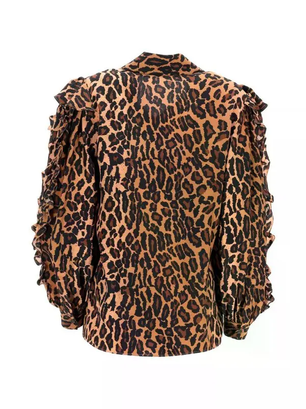Miu Miu Leopard-print Ruffled Shirt