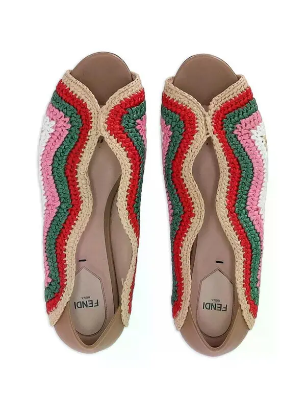 Fendi Chameleon Waves Open-toe Ballet Flats