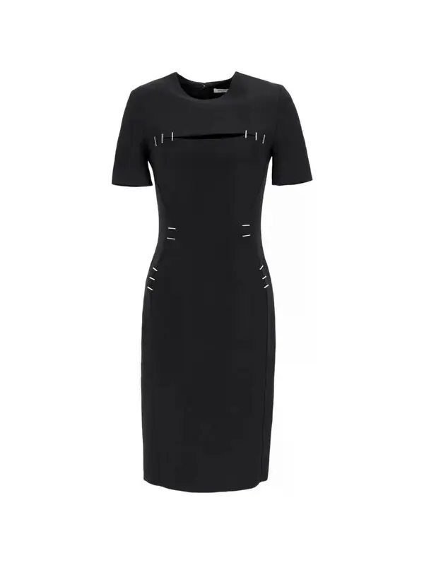 MUGLER Staple-detailed Mini Dress - Black