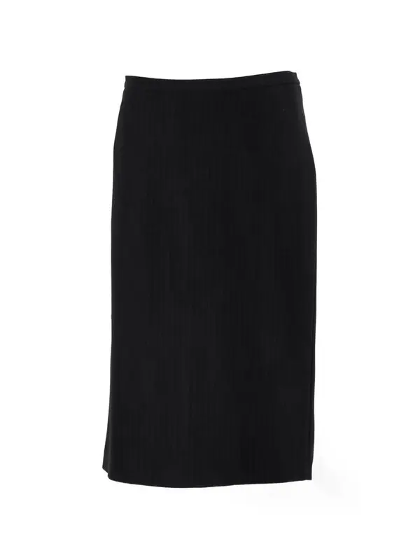 Max Mara Striped Midi Pencil Skirt - Black
