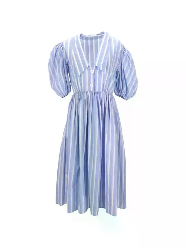 Miu Miu Striped Midi Dress - Blue