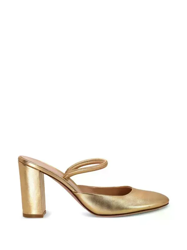 GIANVITO ROSSI Tivoli Metallic-effect Heeled Mules - Gold
