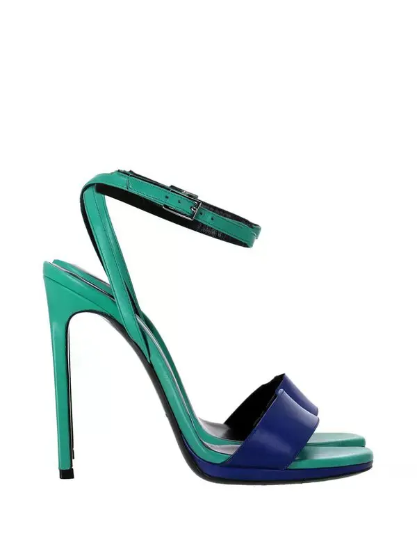 Saint Laurent Jane Ankle Strap Heeled Sandals - Green
