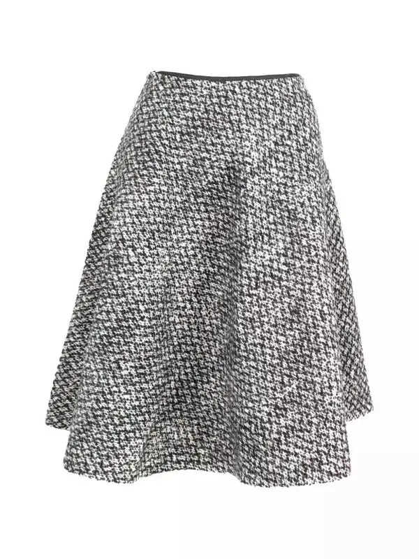 Prada Tweed Knee-length Wool Skirt - Black