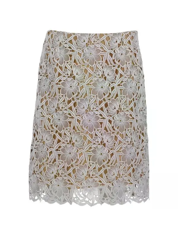 Burberry Lace Midi Skirt - White