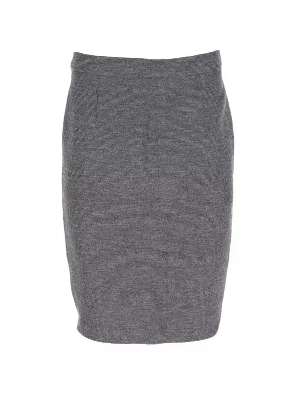 LANVIN Wool Pencil Midi Skirt - Grey