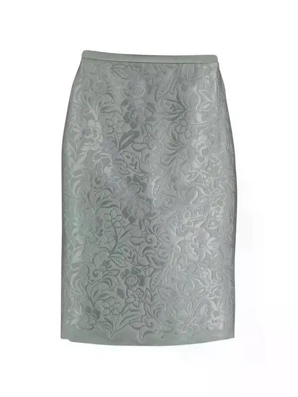 Burberry Floral-motif Pencil Skirt - Green