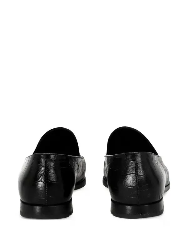 Dries Van Noten Croc-effect Pointed-toe Loafers