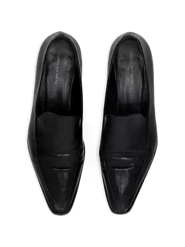 Dries Van Noten Croc-effect Pointed-toe Loafers