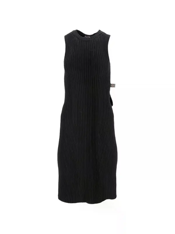 LOUIS VUITTON Sleeveless Knitted Midi Dress - Black