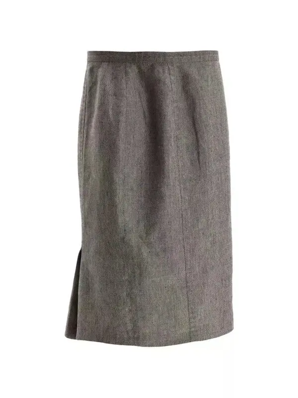 Max Mara Midi Linen Skirt - Grey