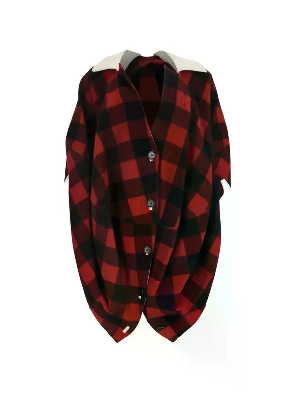 Marni Check-print Poncho Jacket - Red
