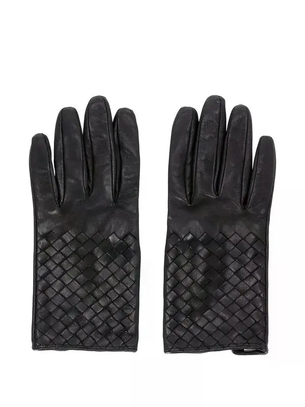 Bottega Veneta Intrecciato Leather Gloves - Black