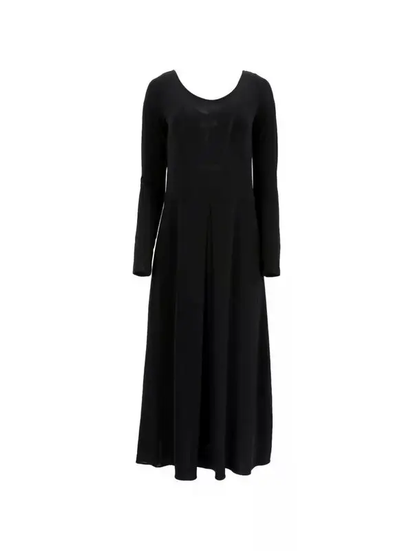 Max Mara Pleated Maxi Dress - Black