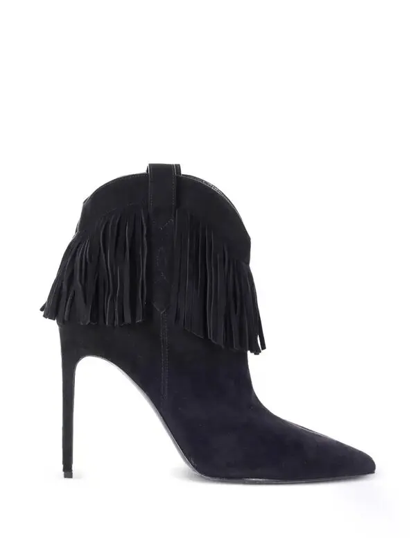 Saint Laurent Fringed Boots - Black
