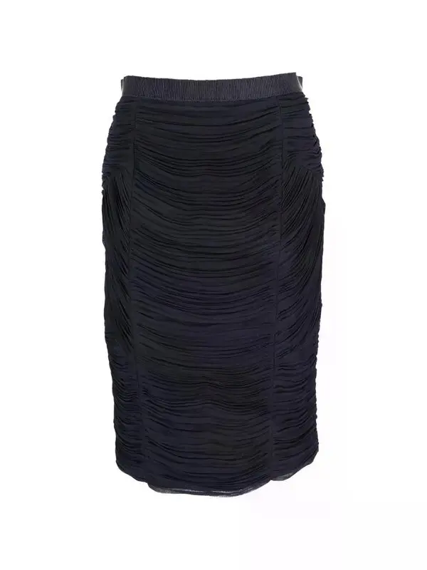 Burberry Ruched Pencil Skirt - Blue