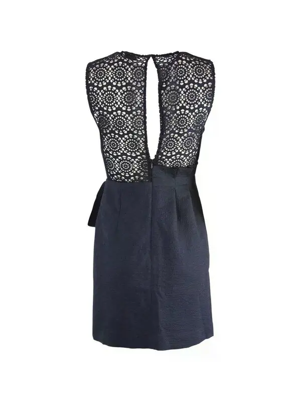 Sandro Piped-trims Jacquard Dress