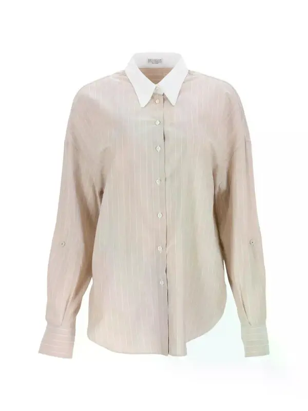 Brunello Cucinelli Striped Button-down Shirt - Neutrals