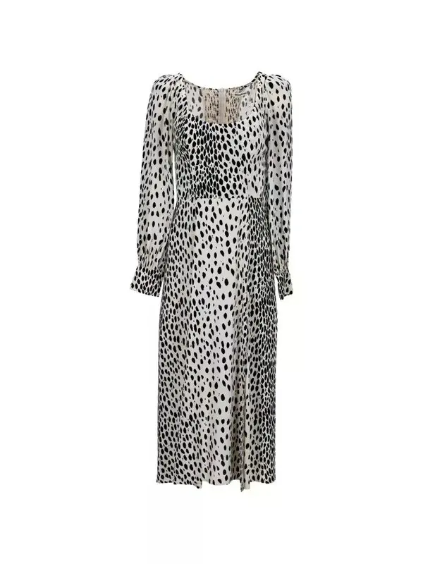 REFORMATION Animal-print Smocked-waist Midi Dress - Neutrals