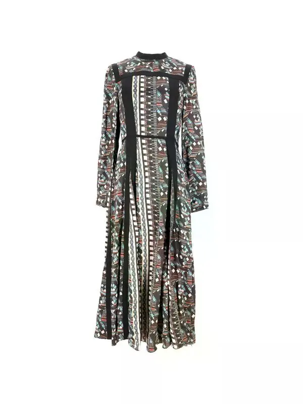 LANVIN 2015 Mosaic-print Maxi Dress - Black