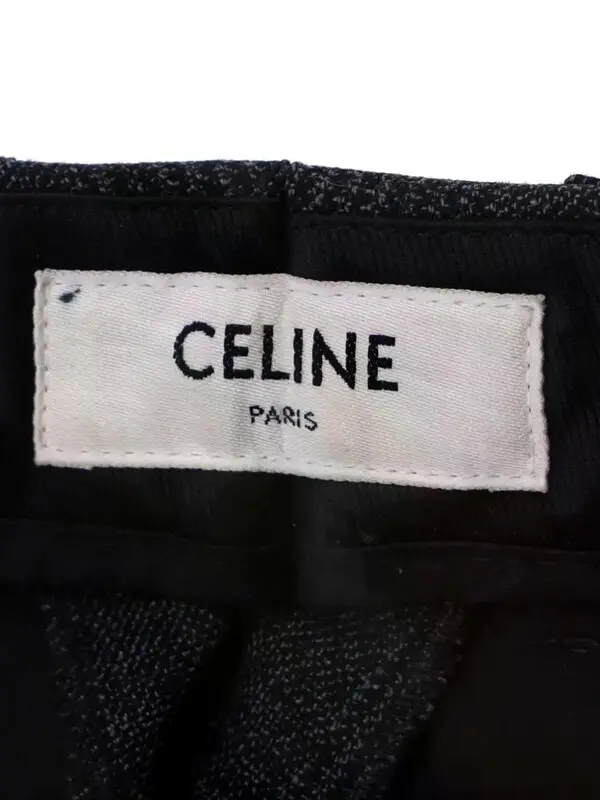 Celine Pleated Plaid-pattern Trousers