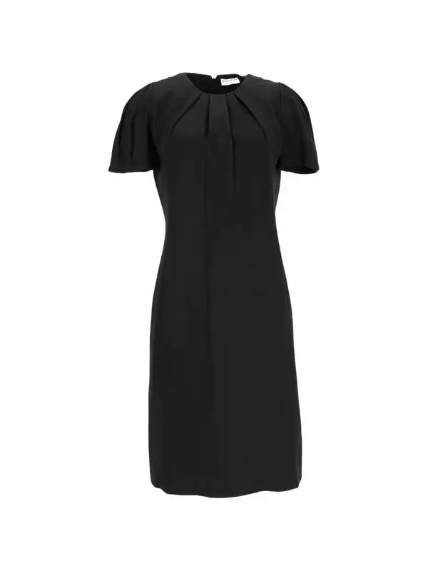 Givenchy Pleated Short-sleeve Shift Mini Dress