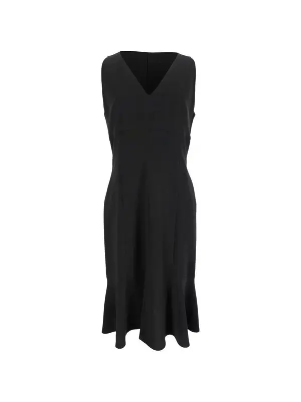 Max Mara V-neck Sleeveless Midi Dress - Black