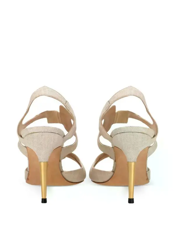 Manolo Blahnik Linen Strap Sandals