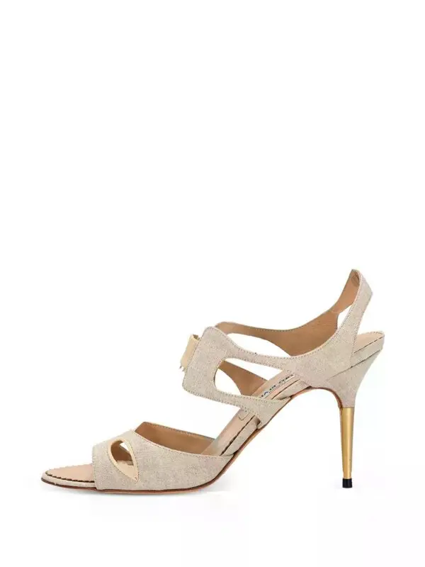 Manolo Blahnik Linen Strap Sandals
