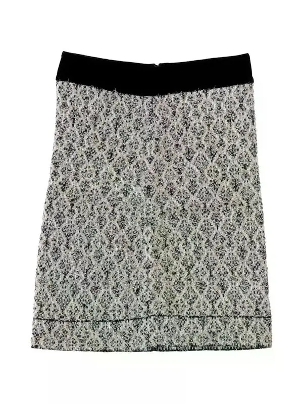 Sandro Jazz Geometric Jacquard Skirt - Grey