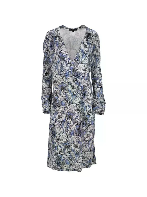 Gucci Floral-print Wrap Midi Dress - Blue