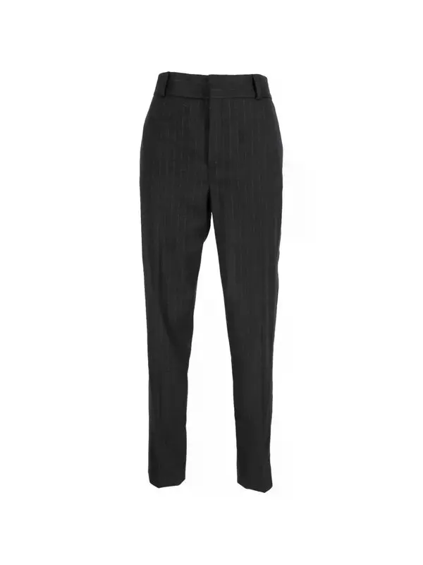 Saint Laurent Pinstriped High-waisted Trousers - Black