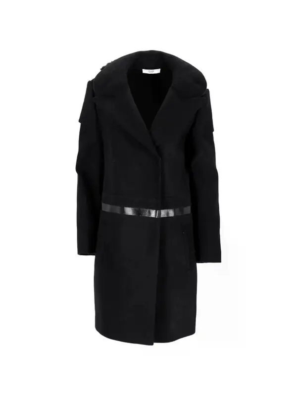 Prada Fur Trim Wool Coat