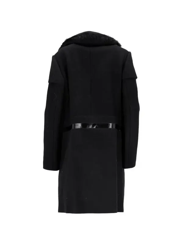 Prada Fur Trim Wool Coat