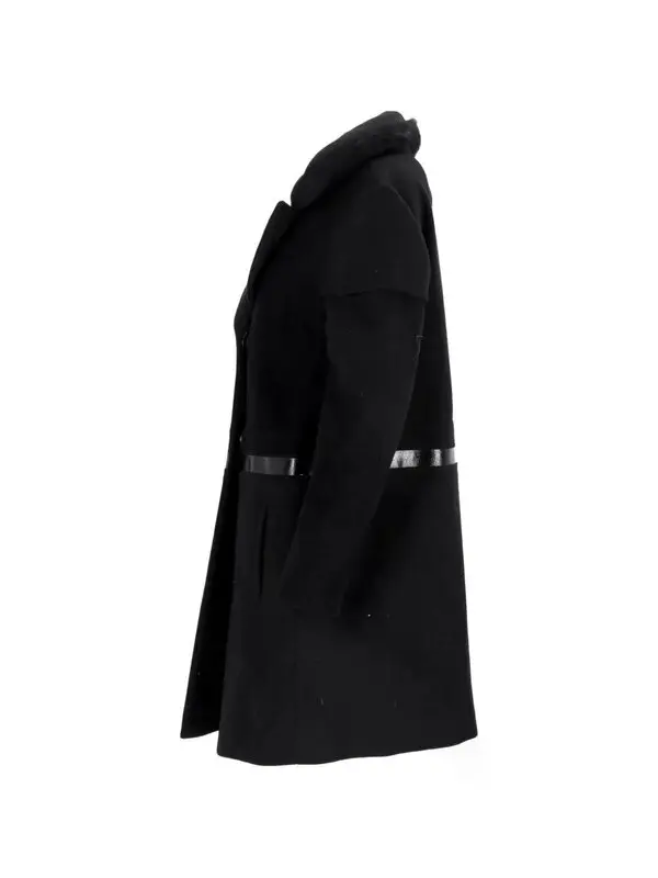 Prada Fur Trim Wool Coat
