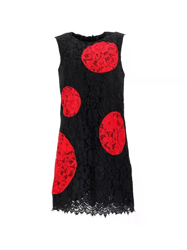 Dolce & Gabbana Polka-dot Lace Mini Dress - Black