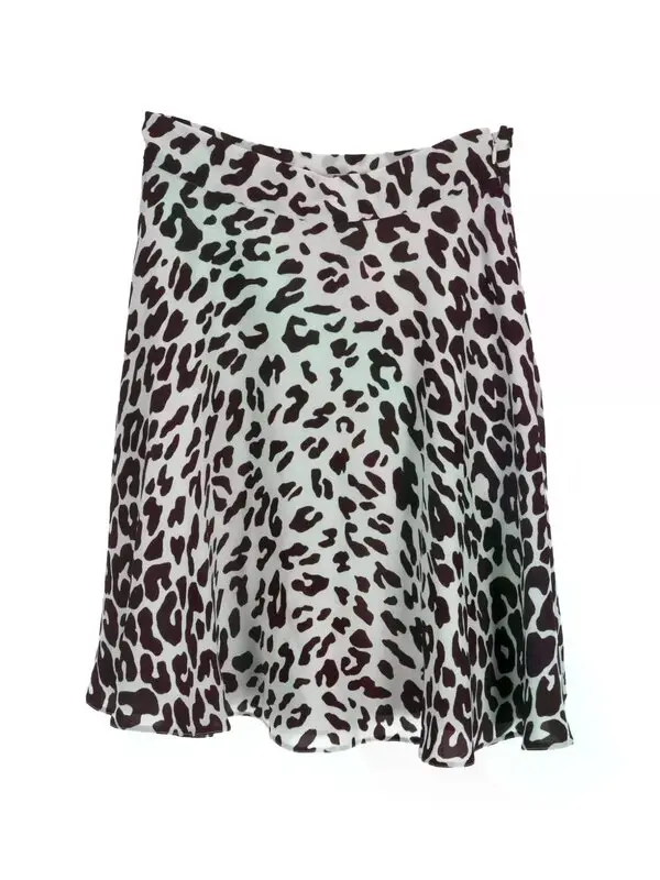 Miu Miu A-line Animal-print Mini Skirt - White