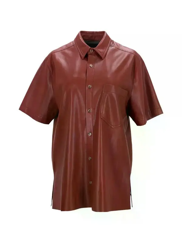 Nanushka Adam Faux-leather Shirt - Brown