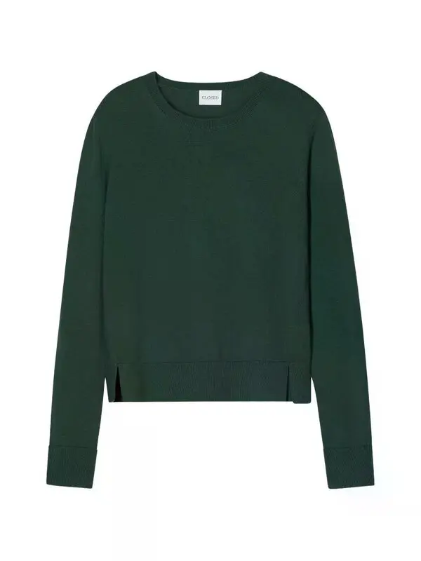 Closed Long Sleeve Crew Neck Knitwear - Green